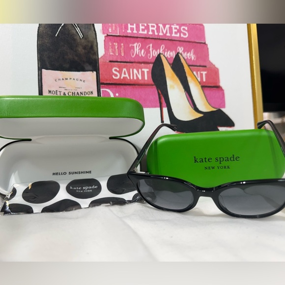 kate spade | Accessories | Kate Spade Andria Round Sunglasses Black ...